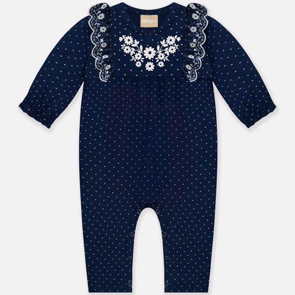 Macacão Bebê Feminino Milon Cotton - lojauniversok