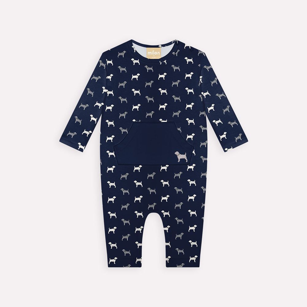 Macação Bebê Menino Cachorrinhos Milon - lojamilon